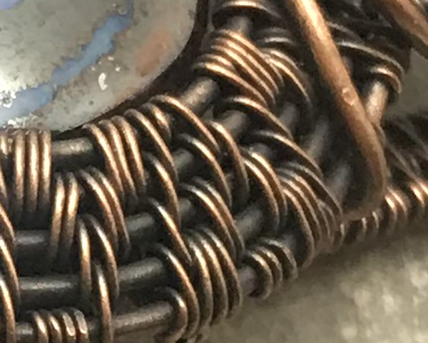 Artisan Handmade Oxidized Copper Wire Woven Boulder Opal Pendant ...